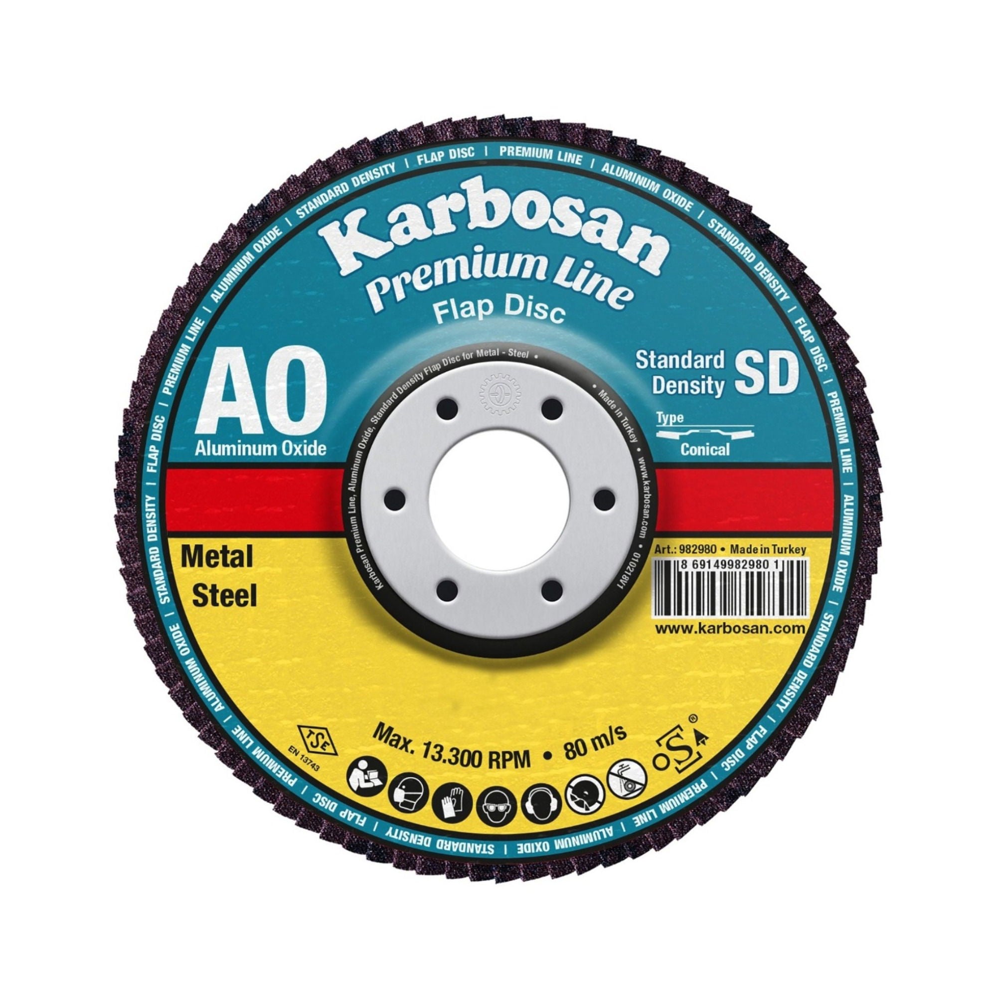 Karbosan 983220 Flap Ao Disk Kırmızı 180x22 60 Kum– kantisguvenligi